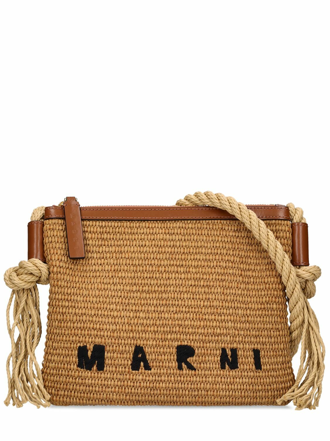 MARNI - Marcel Raffia Effect Zip Crossbody Bag Marni
