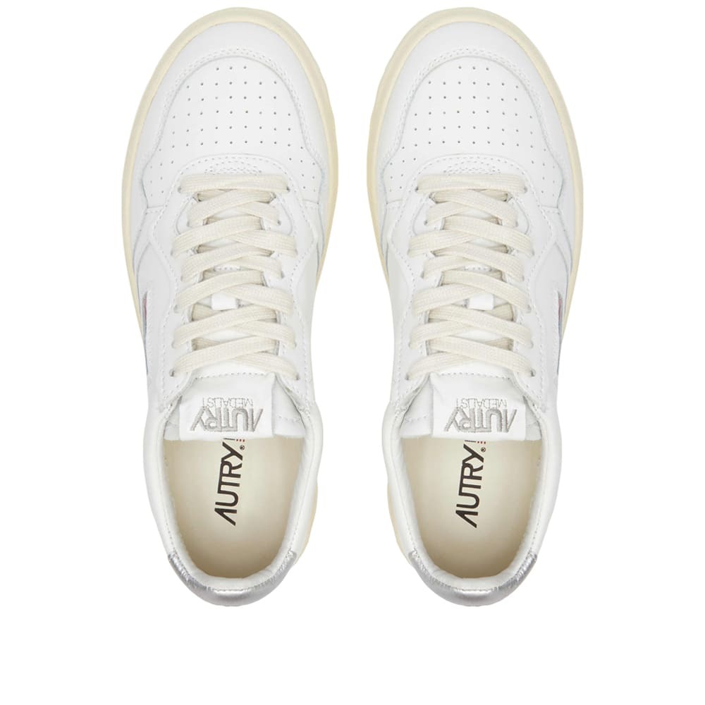 Autry Women's Medalist Low Sneakers in White/Silver Autry
