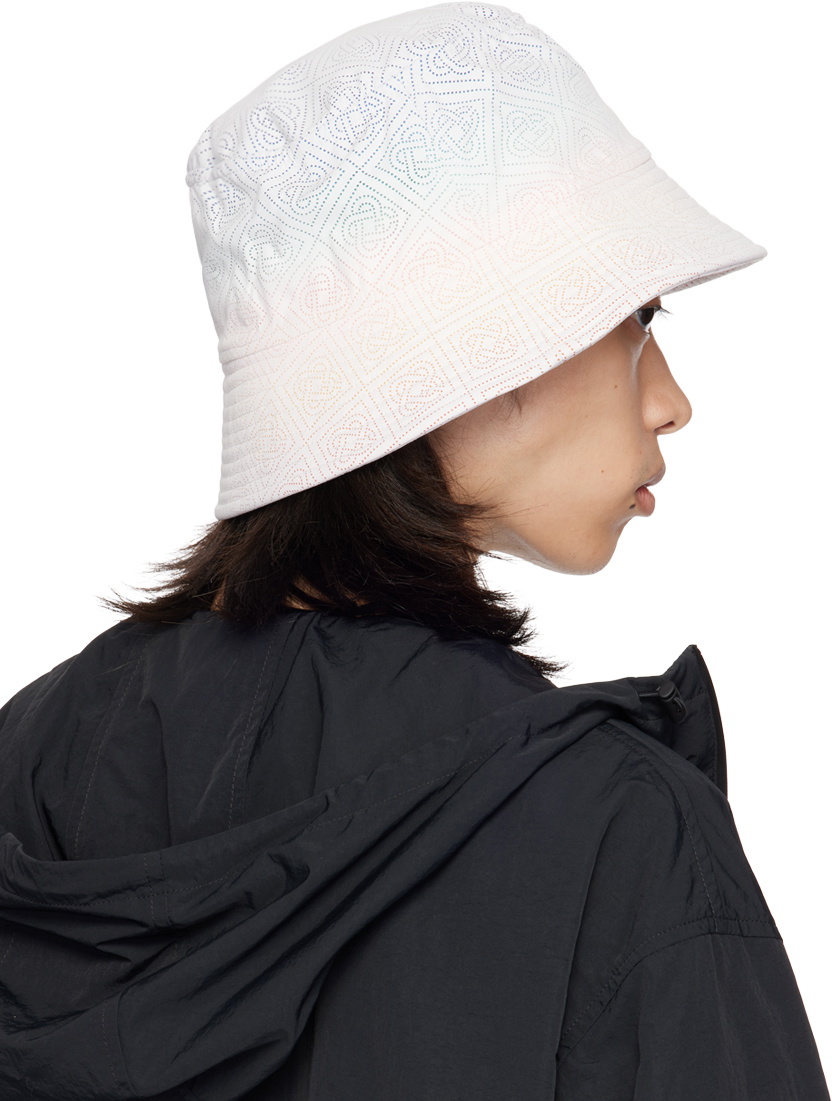 Casablanca White Laser Cut Gradient Bucket Hat Casablanca