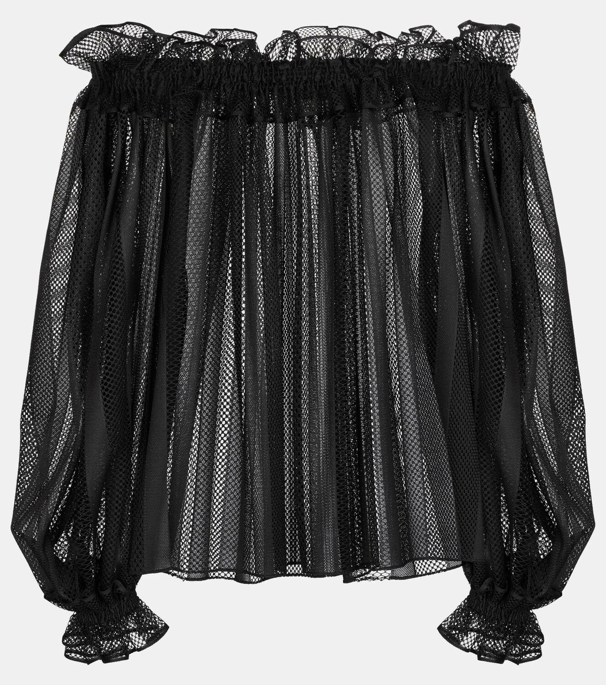Alaïa Off-shoulder mesh blouse ALAÏA