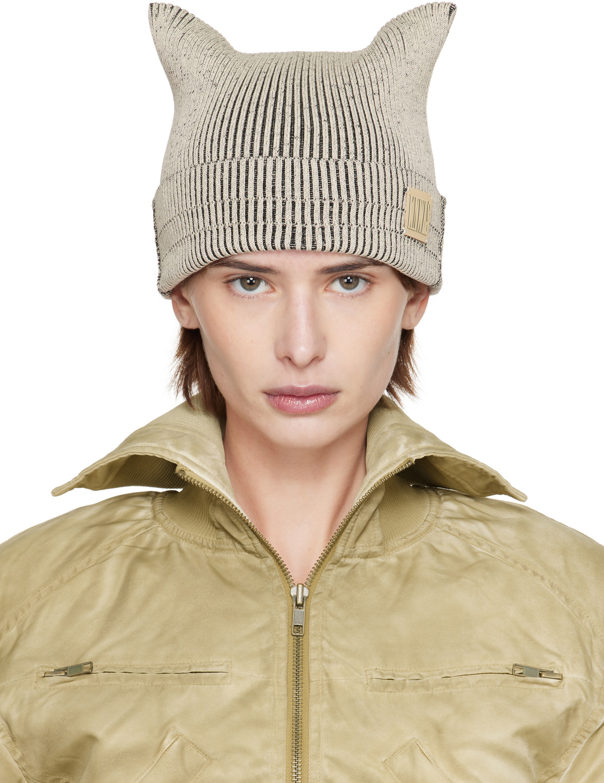 KNWLS Beige & Black Precious Beanie KNWLS