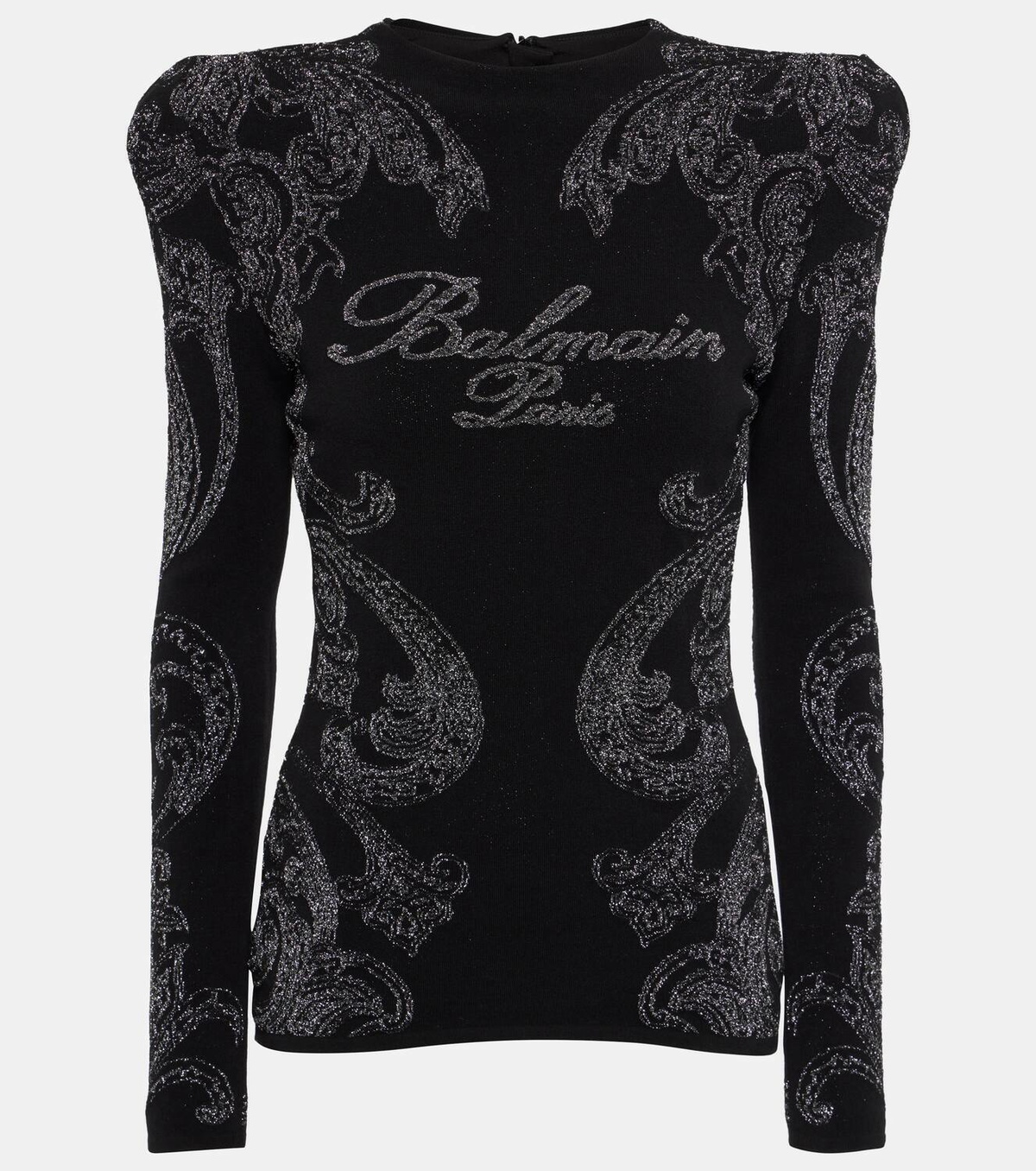Balmain Logo paisley cotton-blend jersey top Balmain