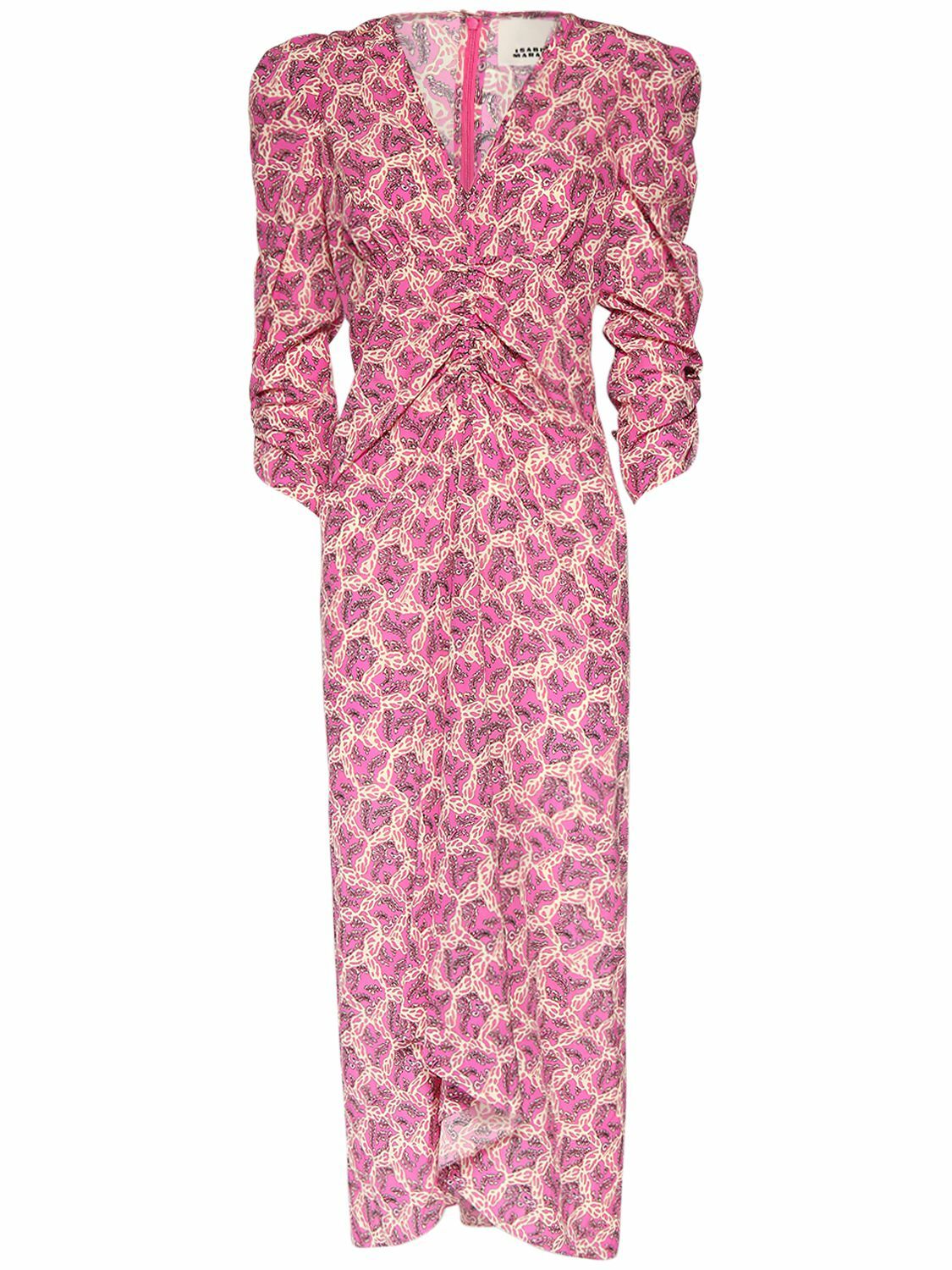 ISABEL MARANT - Albini Floral Gathered Silk Maxi Dress Isabel Marant