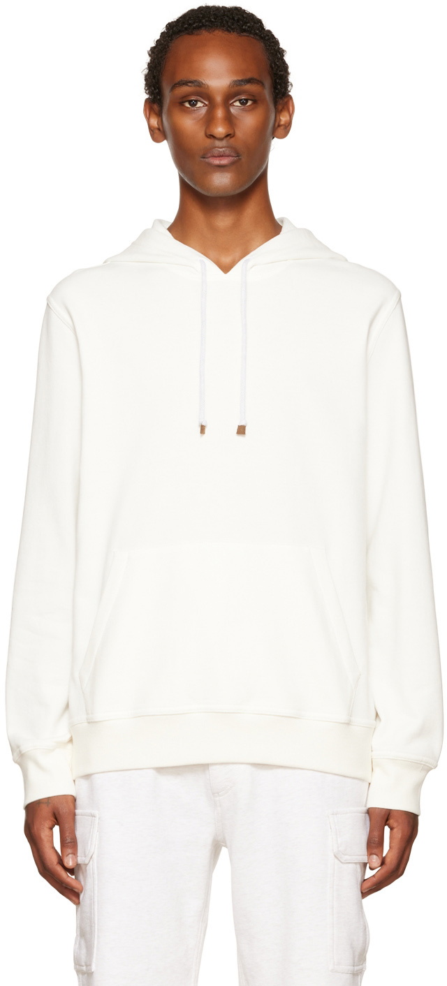 Brunello Cucinelli Off-White Cotton Hoodie Brunello Cucinelli