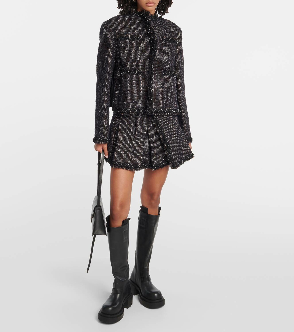 Sacai Cropped tweed jacket Sacai