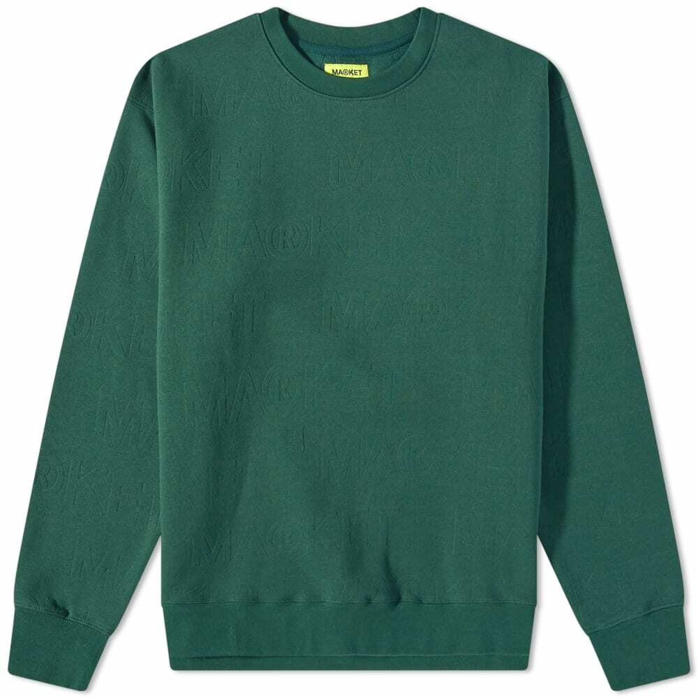 MARKET Men's Embossed Crew Fleece in Forest MARKET