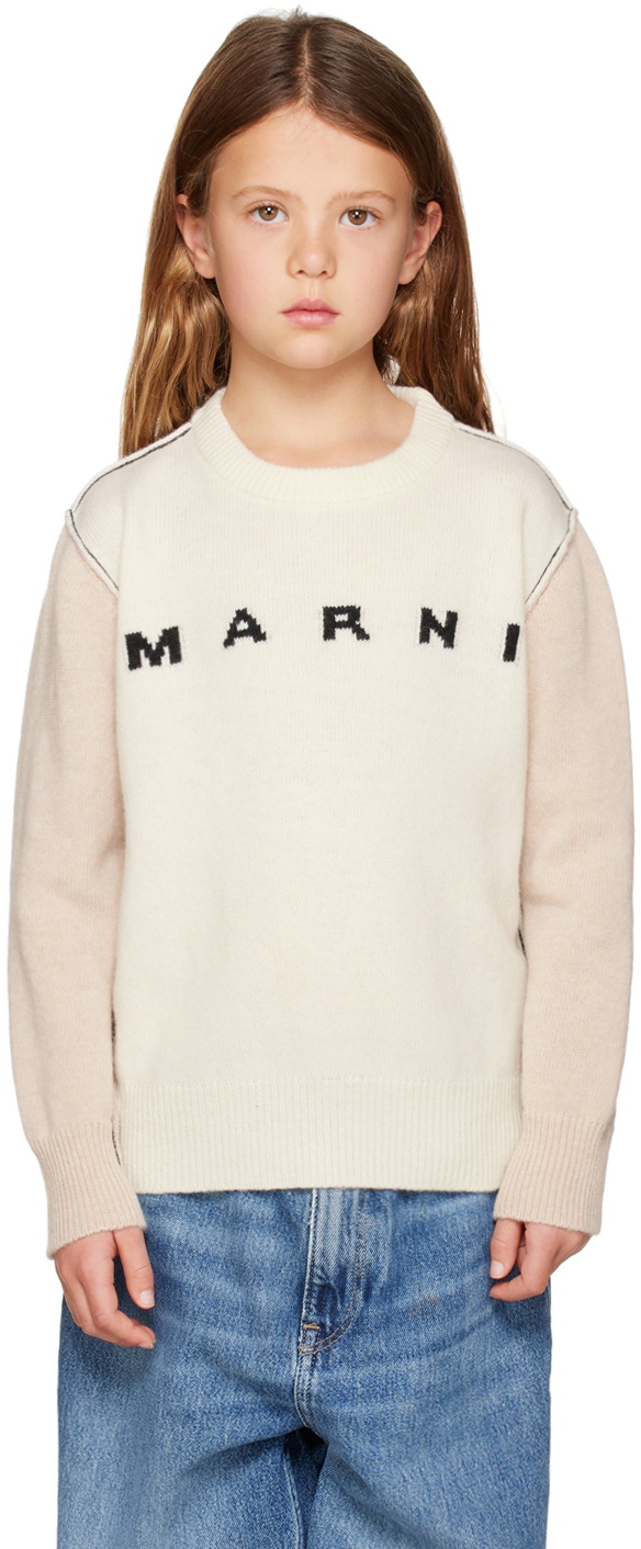 Marni Kids Off-White Colorblocked Sweater Marni