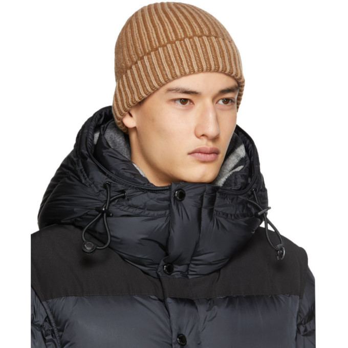Burberry Tan Cashmere Rib Knit Beanie Burberry