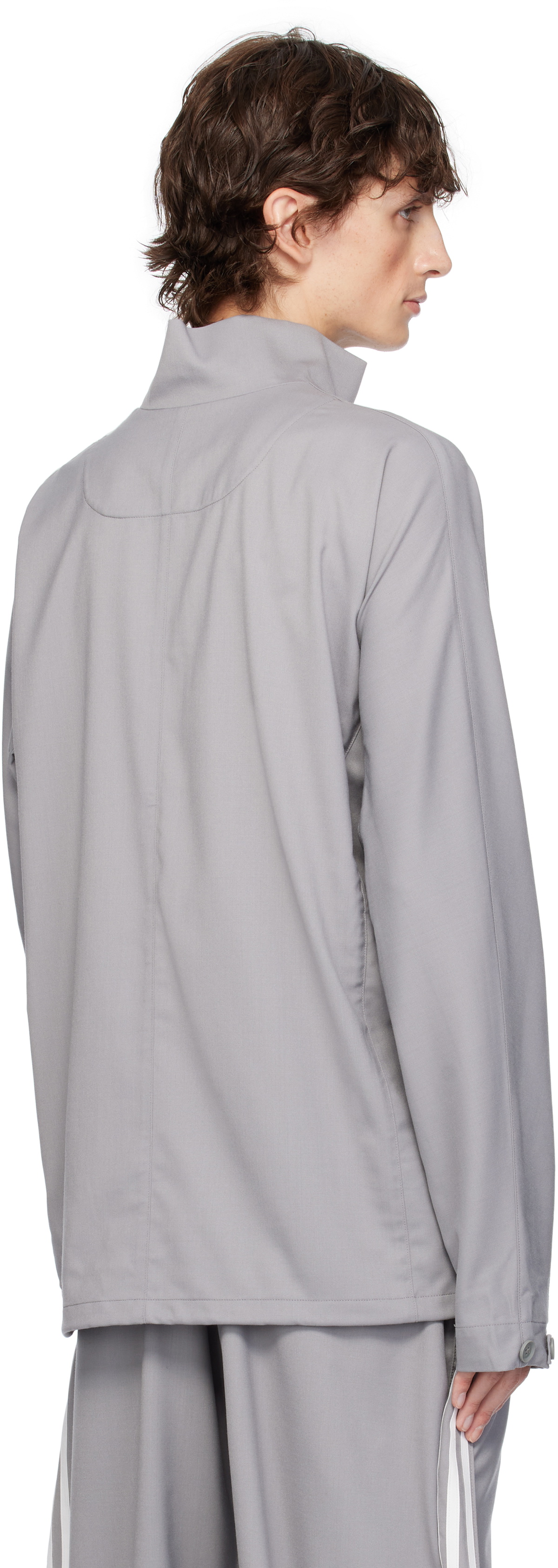 Y-3 Gray Refined Wool Track Jacket Y-3