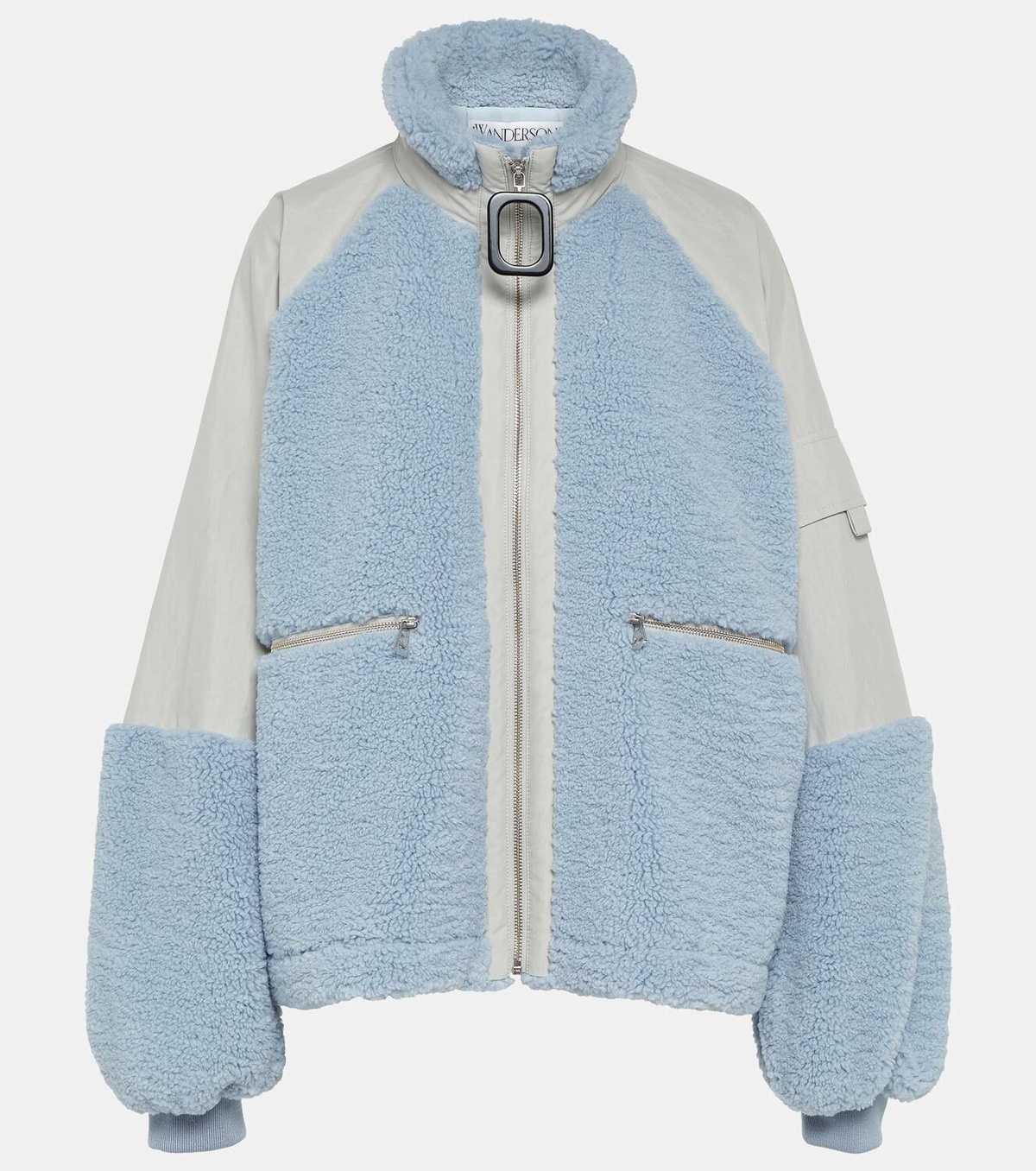 JW Anderson Colorblocked fleece-trimmed jacket JW Anderson
