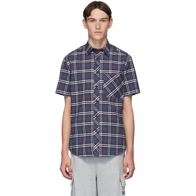 Burberry Blue Check Classic Shirt Burberry