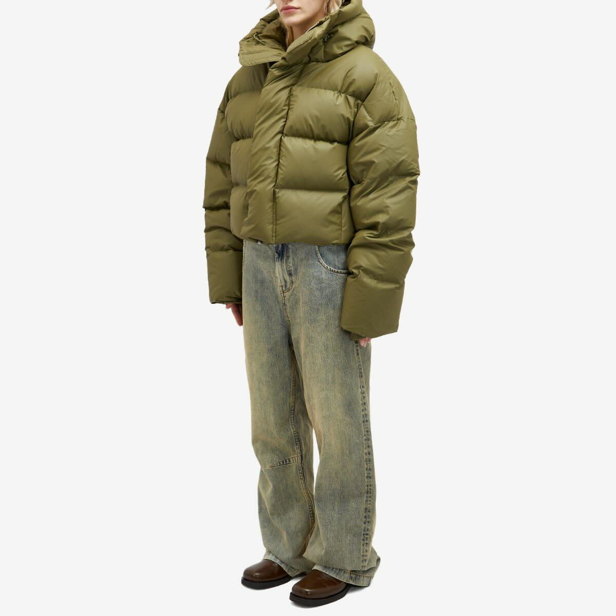 Entire Studios Women's MML Hooded Puffer Jacket in Croc Entire Studios