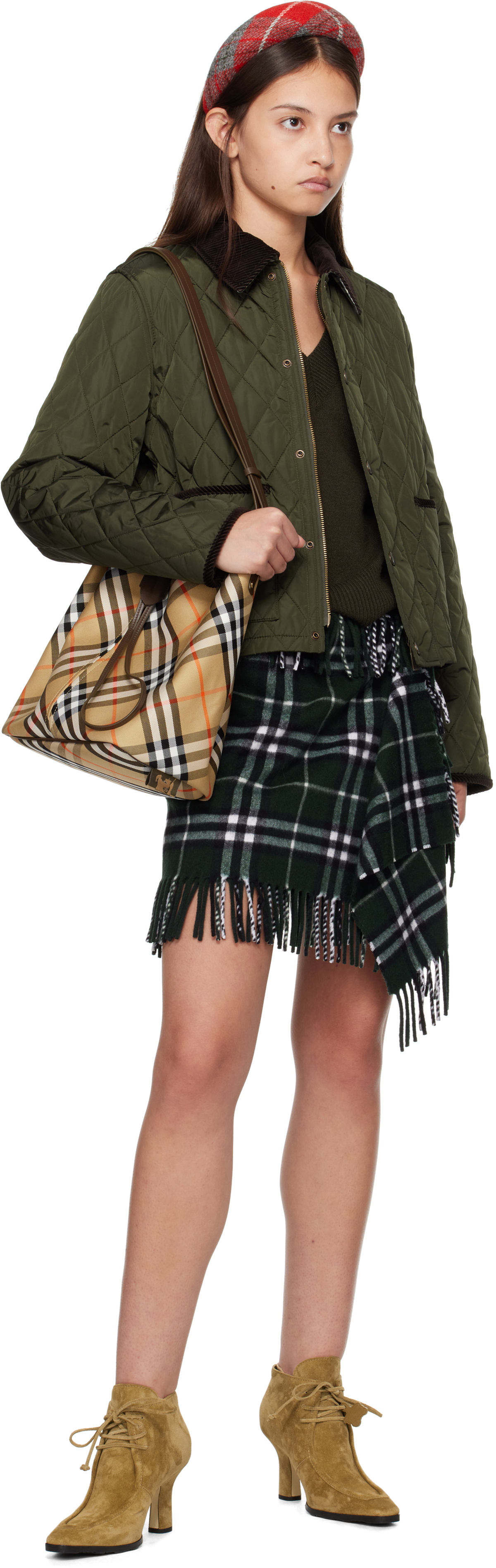 Burberry Khaki Short Quilted Jacket Burberry