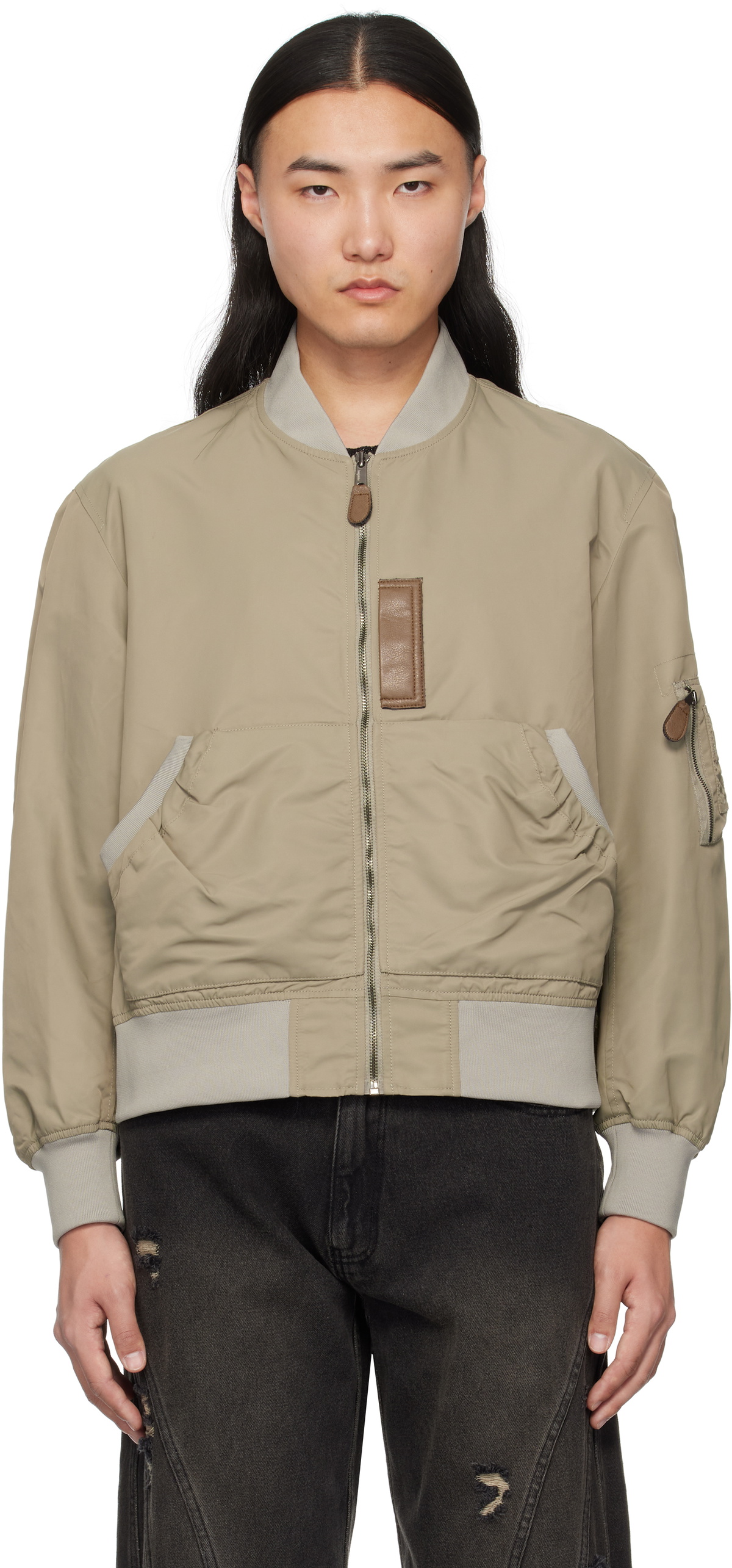 lesugiatelier Khaki Flight Bomber Jacket lesugiatelier