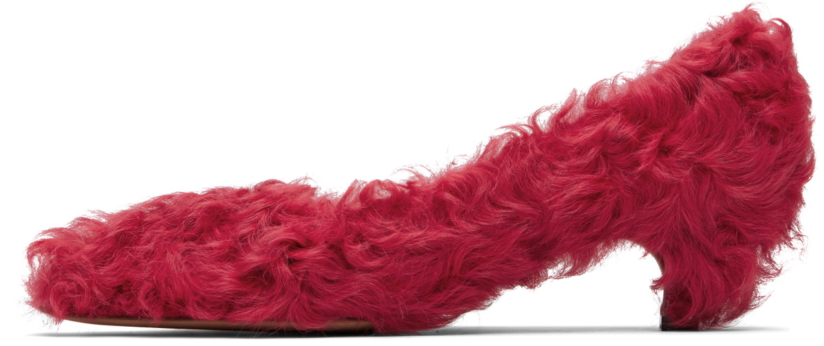 UNDERCOVER Red Furry Heels Undercover