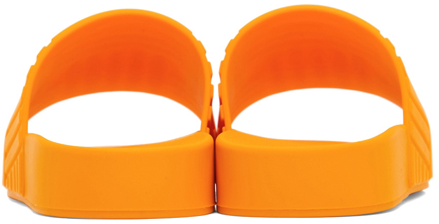 Bottega Veneta Orange Rubber Slides Bottega Veneta