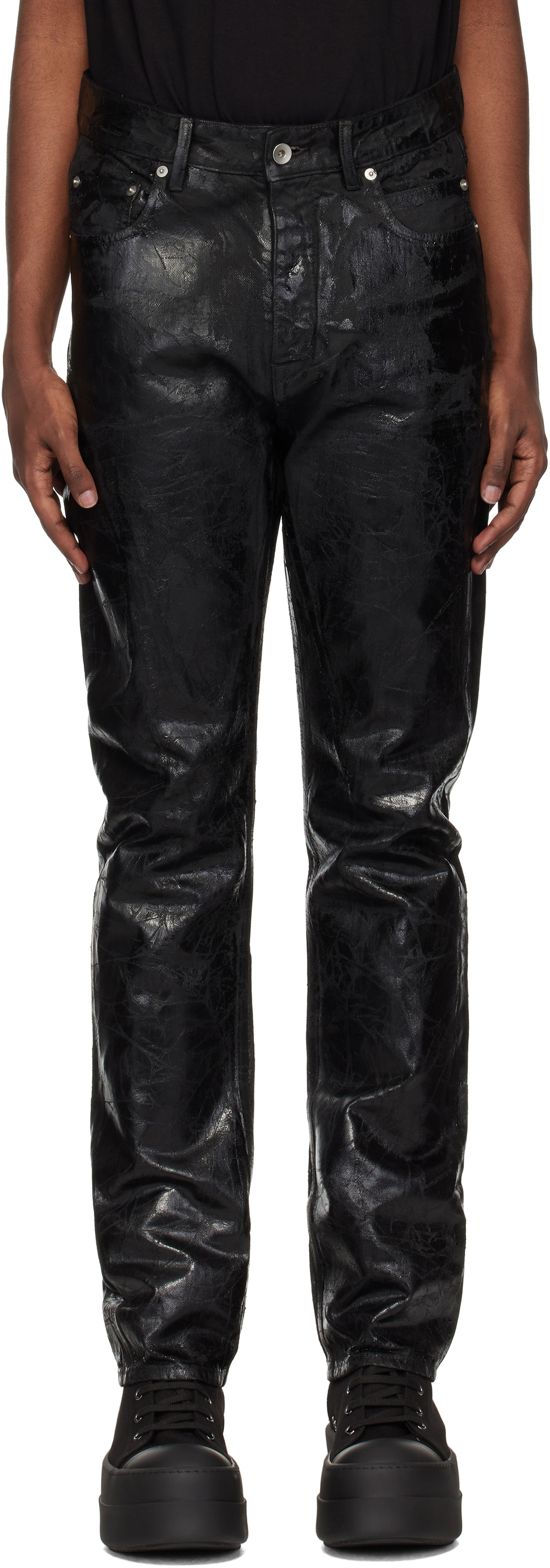 Rick Owens DRKSHDW Black Porterville Detroit Cut Jeans Rick Owens Drkshdw