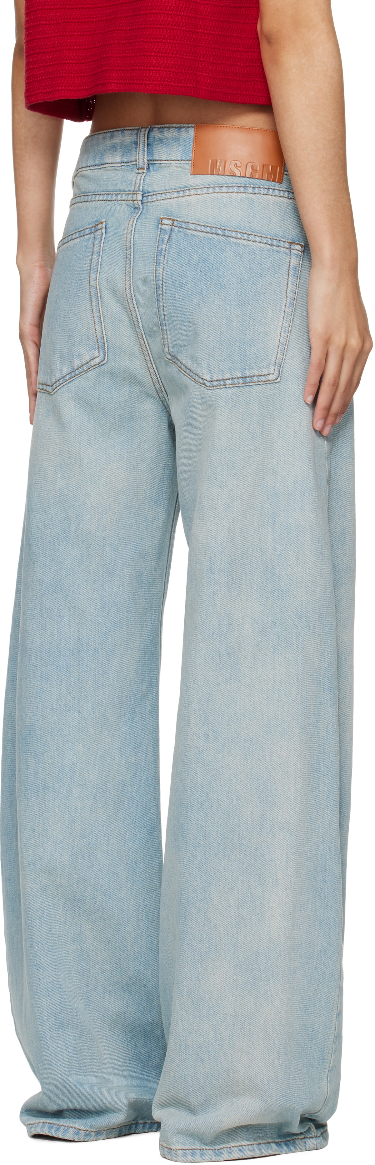 MSGM Blue Wide-Leg Jeans MSGM