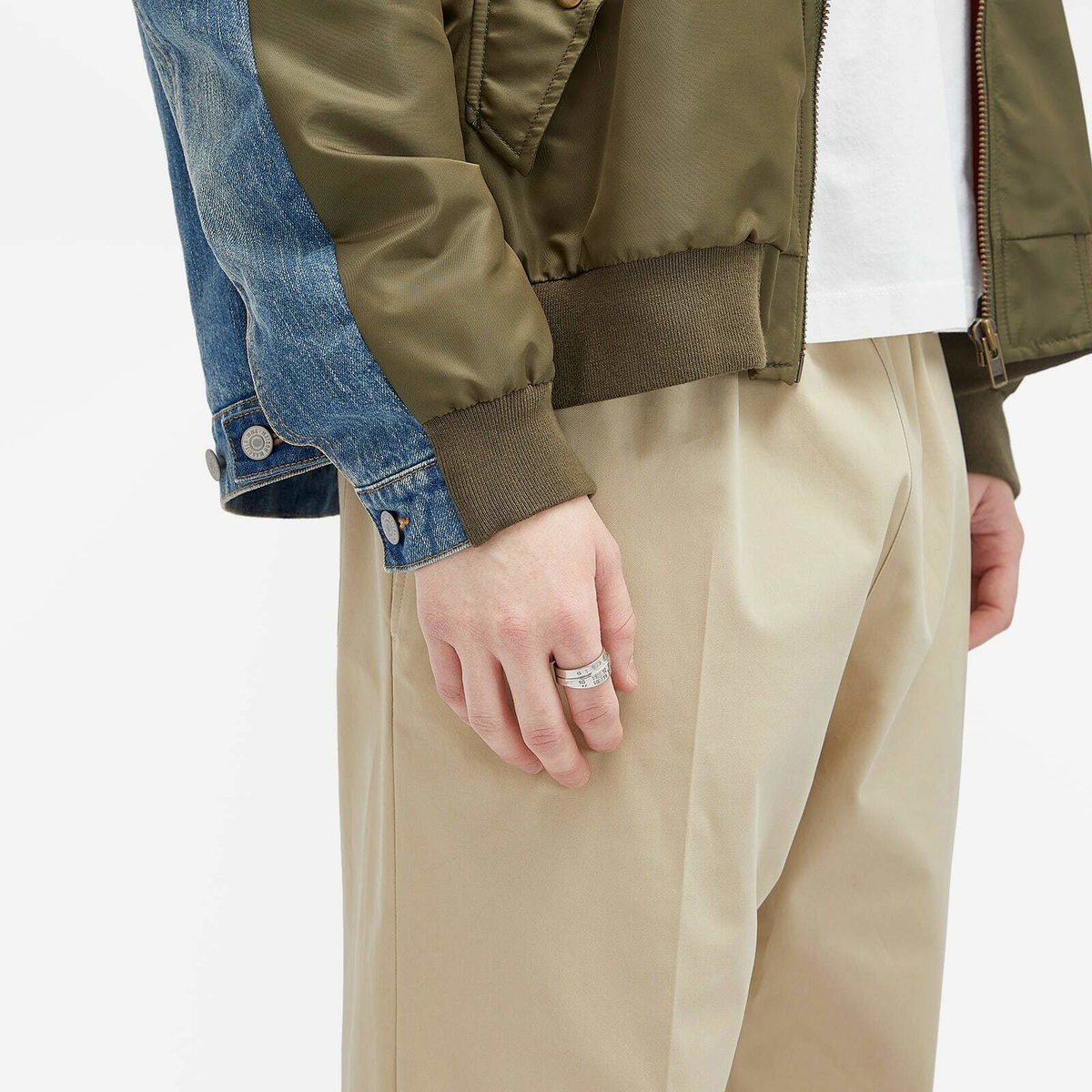 MM6 Maison Margiela Men's Triple Logo Ring in Brushed Palladio MM6 ...