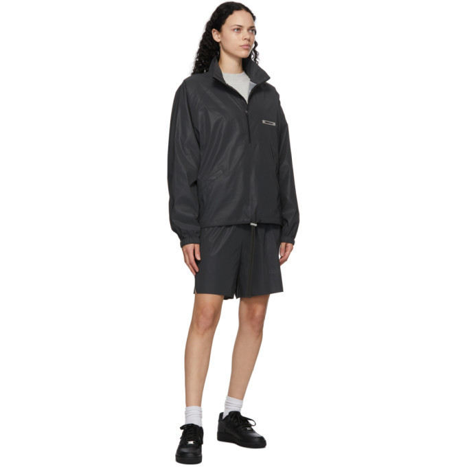 Essentials Black Reflective Volley Shorts Essentials
