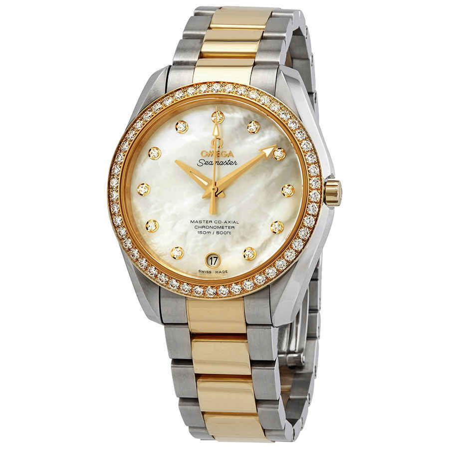 Omega Seamaster Aqua Terra Automatic Chronometer Diamond White Mother ...