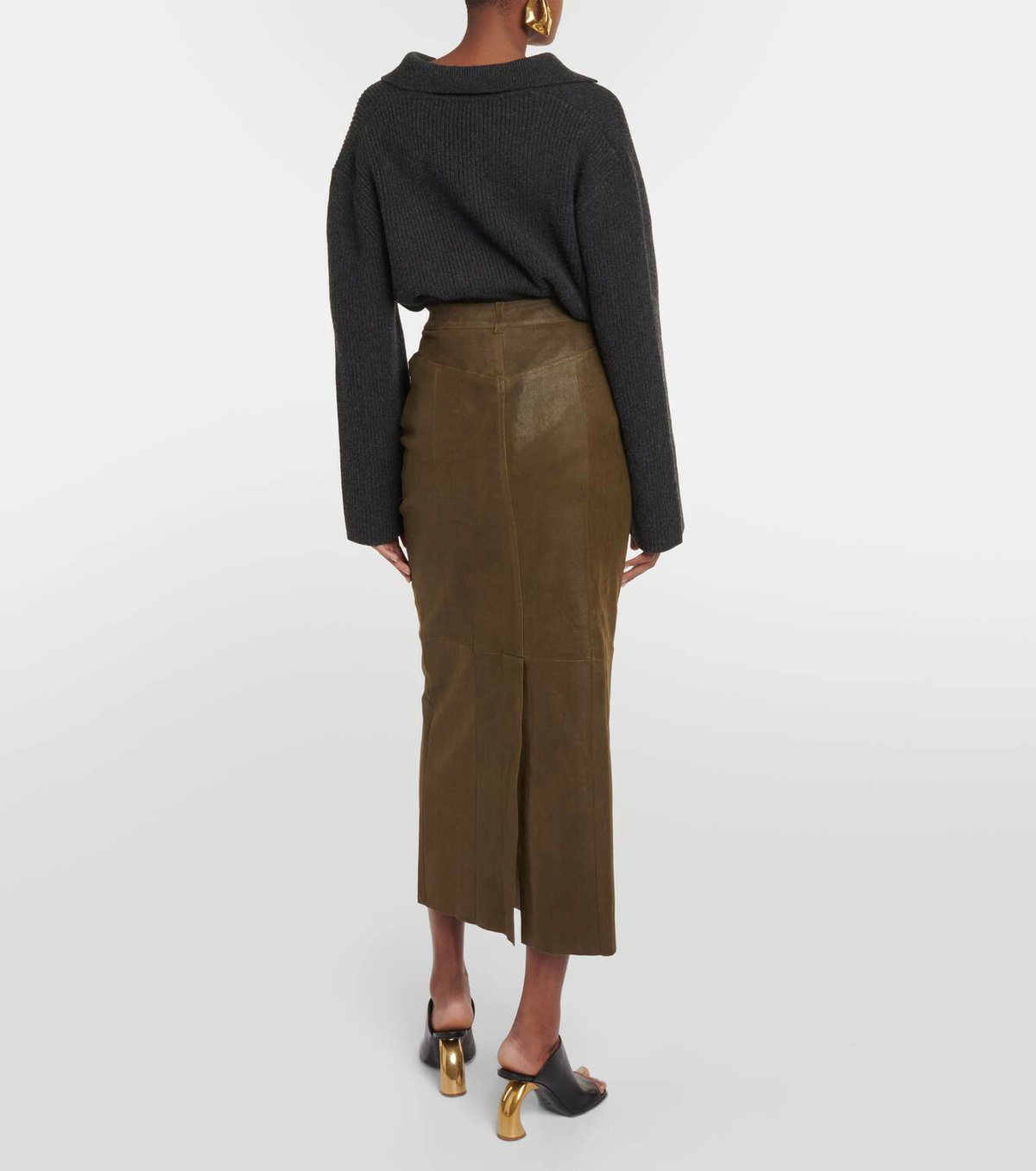 Stouls Beth leather midi skirt Stouls