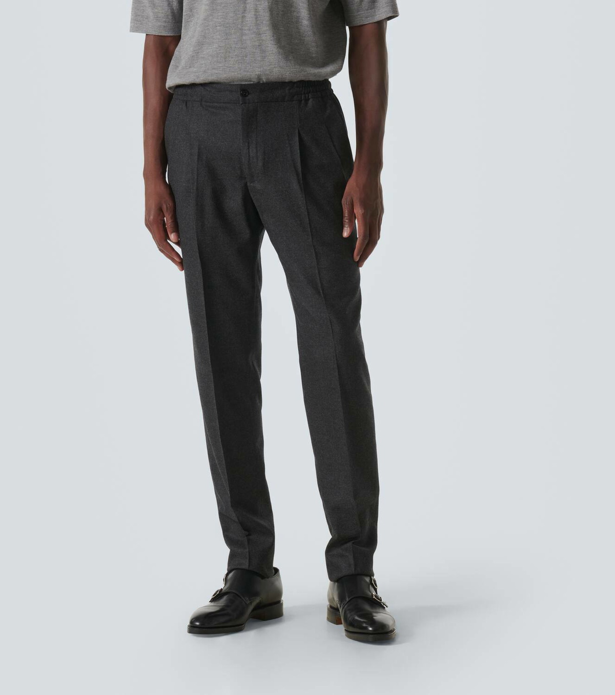 RUBINACCI Virgin wool slim pants Rubinacci