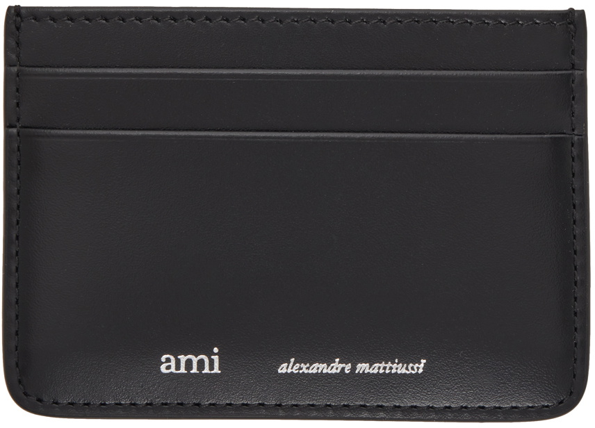 AMI Paris Black Logo Card Holder AMI