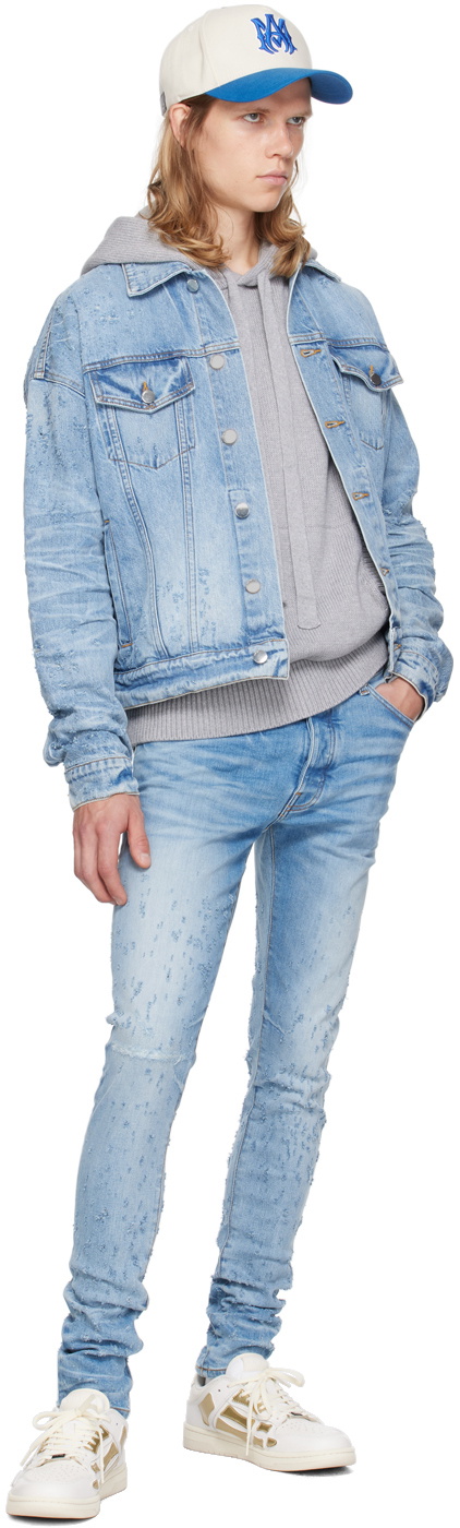 AMIRI Blue Shotgun Oversized Denim Jacket Amiri