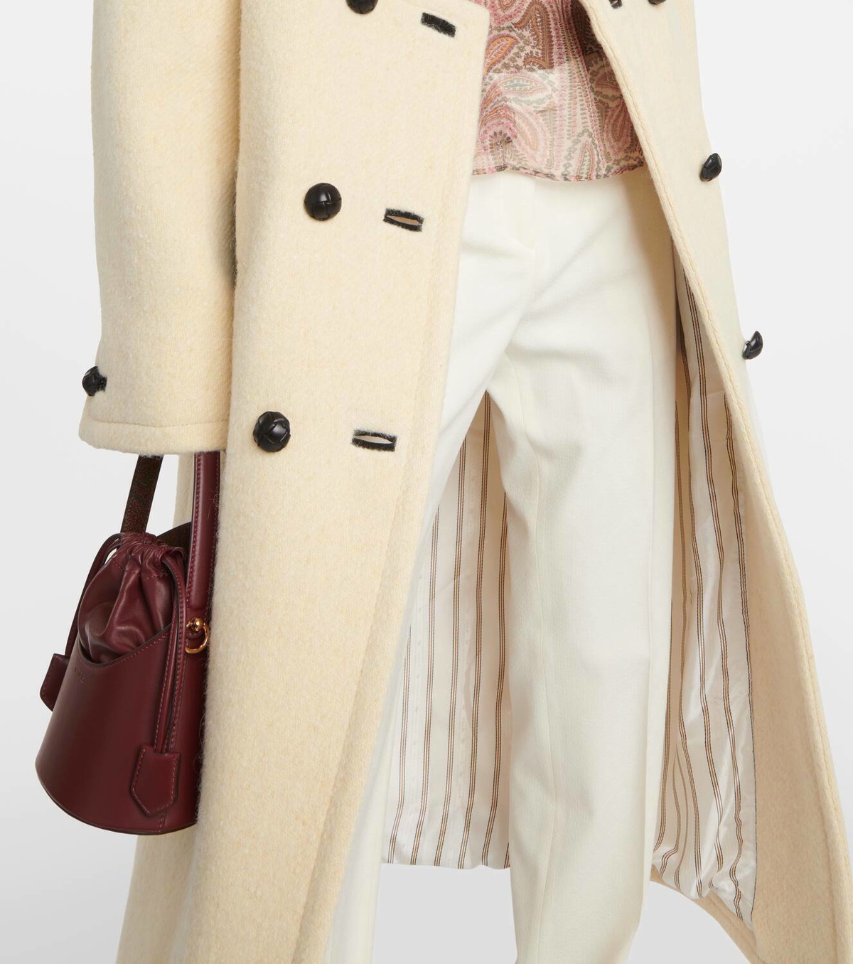 Etro Embroidered wool-blend coat Etro