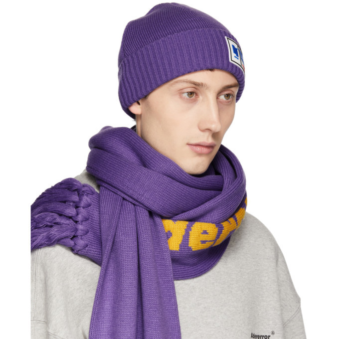 ADER error Purple Tetris Label Beanie ADER error