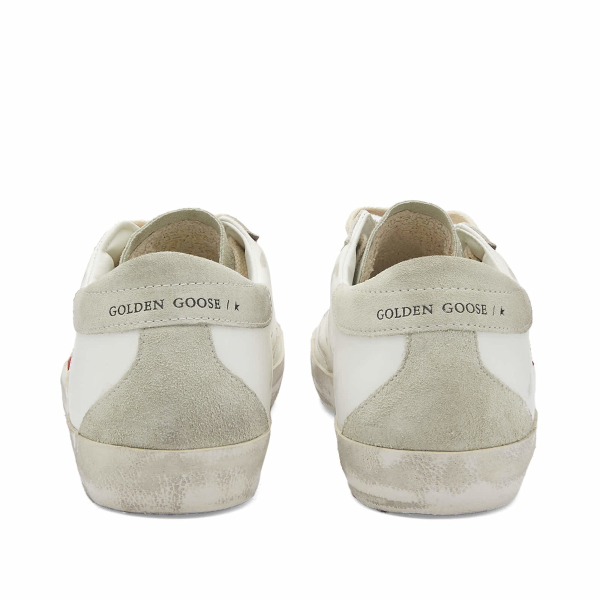 Golden Goose Women's Super Star Leather Sneakers in White/Ice/Red ...