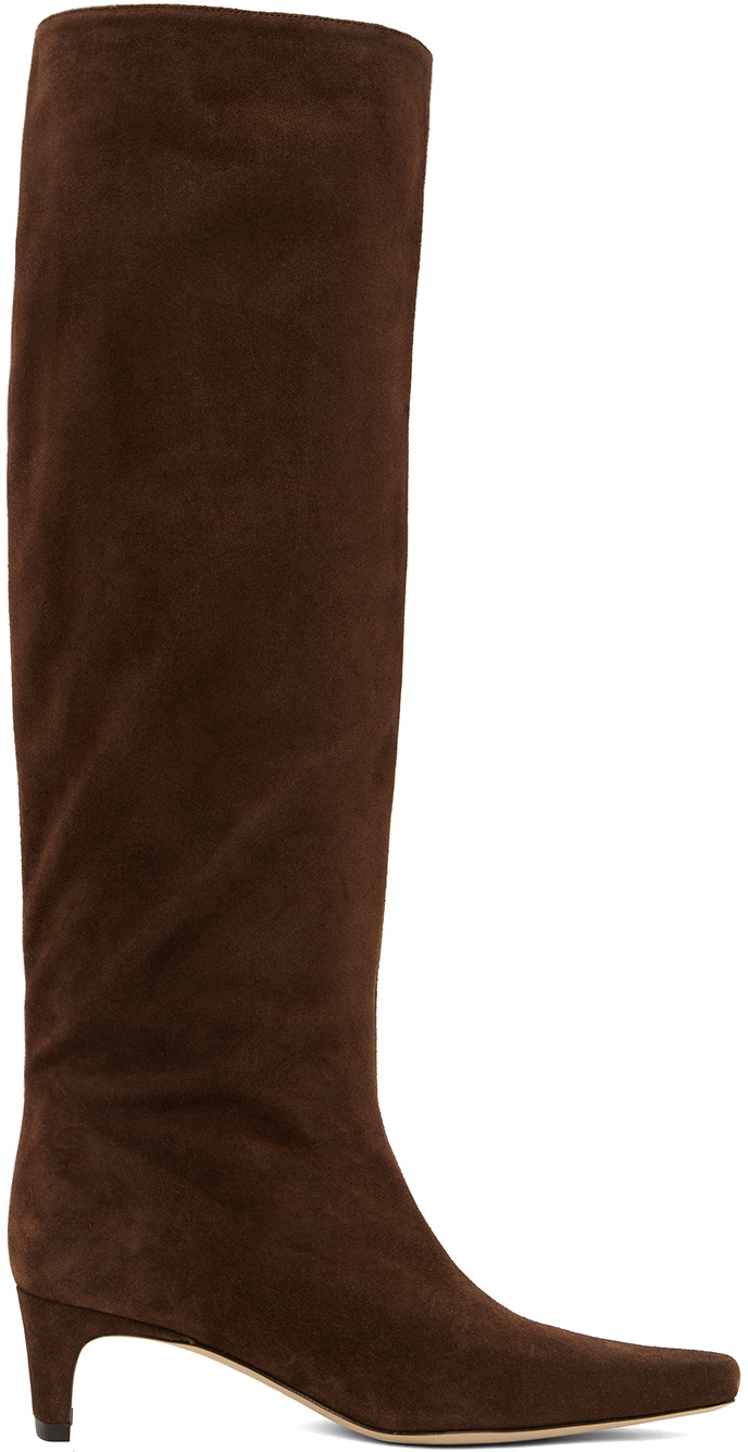 Staud Brown Wally Suede Tall Boots Staud