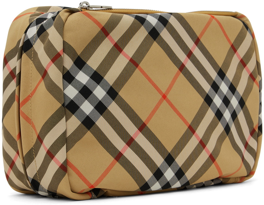 Burberry Beige Check Travel Pouch Burberry