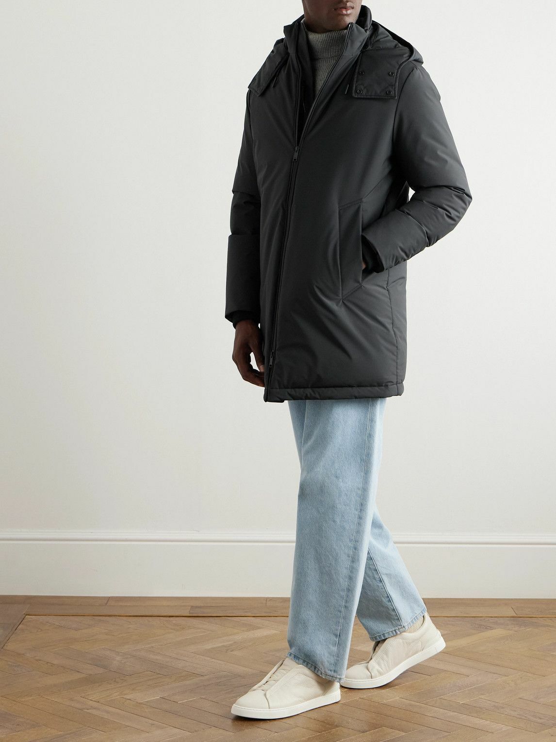 Zegna - Quilted Padded Shell Hooded Down Jacket - Black Zegna