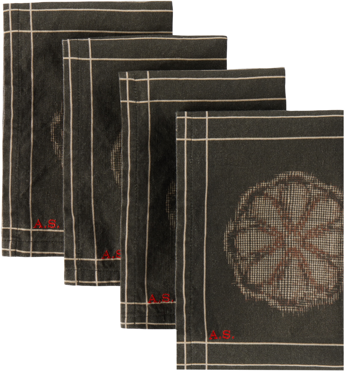 Autumn Sonata Four-Pack Gray & Beige Eva Napkin Set