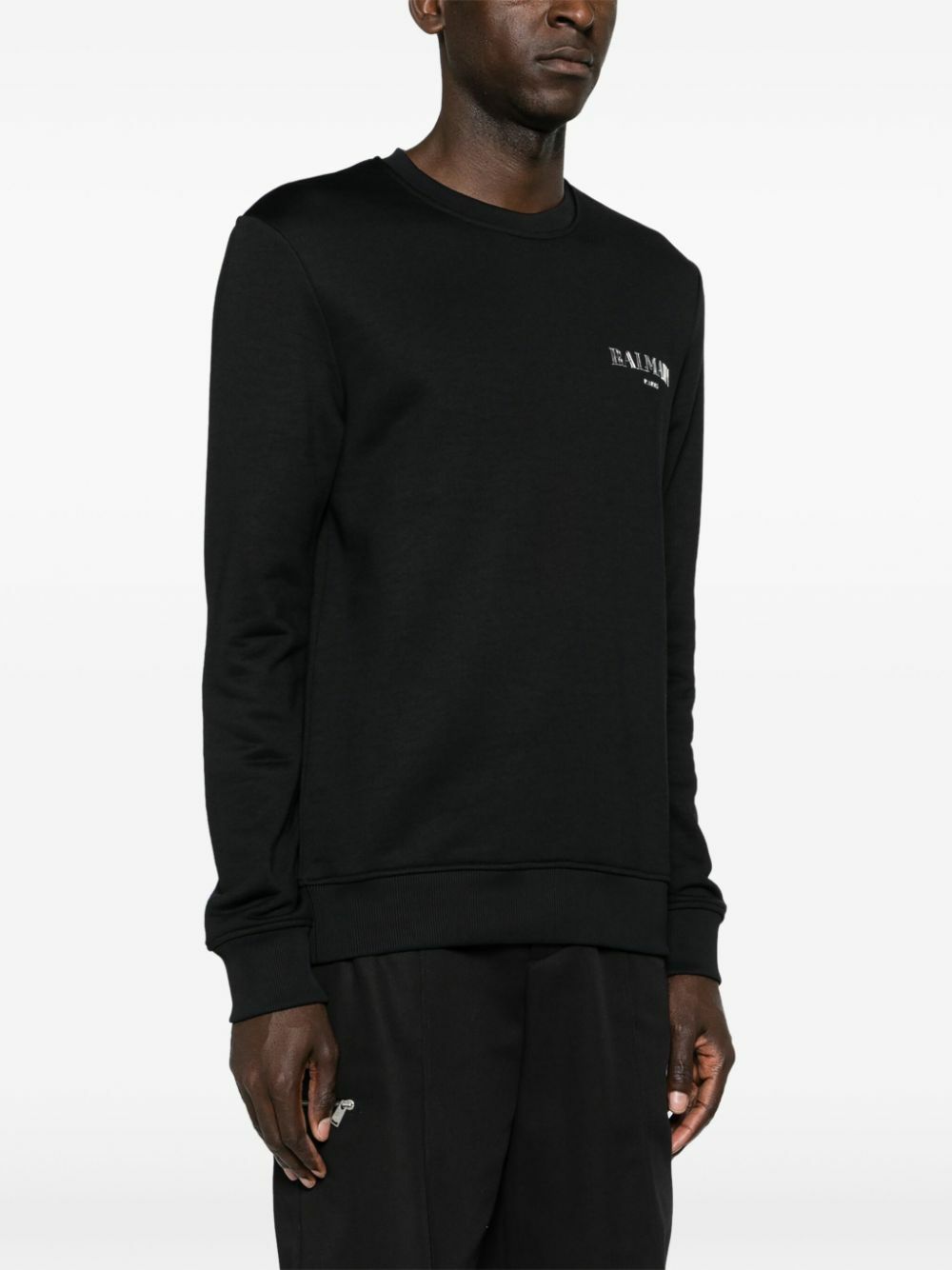 Balmain Black Vintage Rubber-Logo Sweatshirt Balmain
