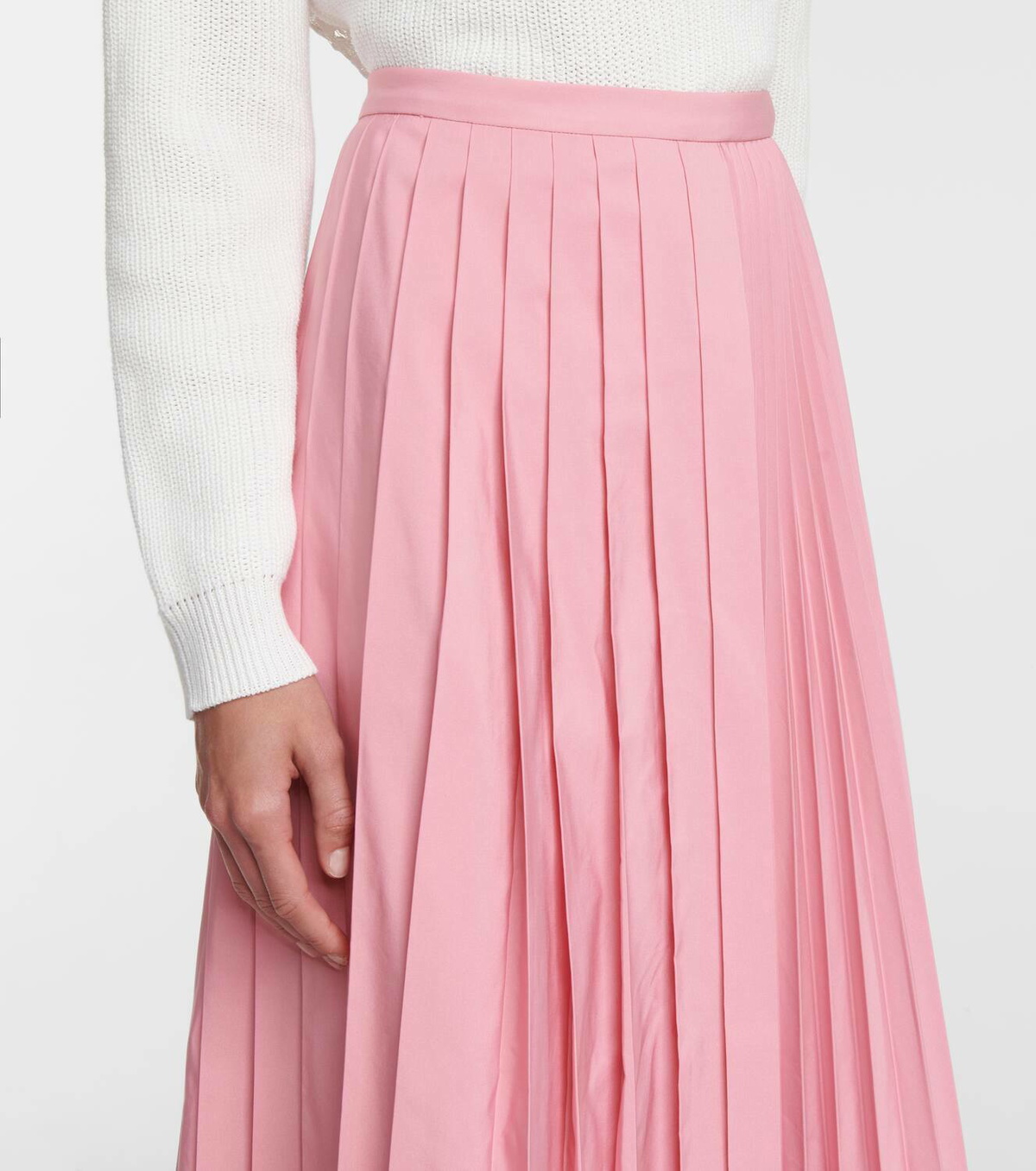 Valentino Pleated micro faille midi skirt Valentino