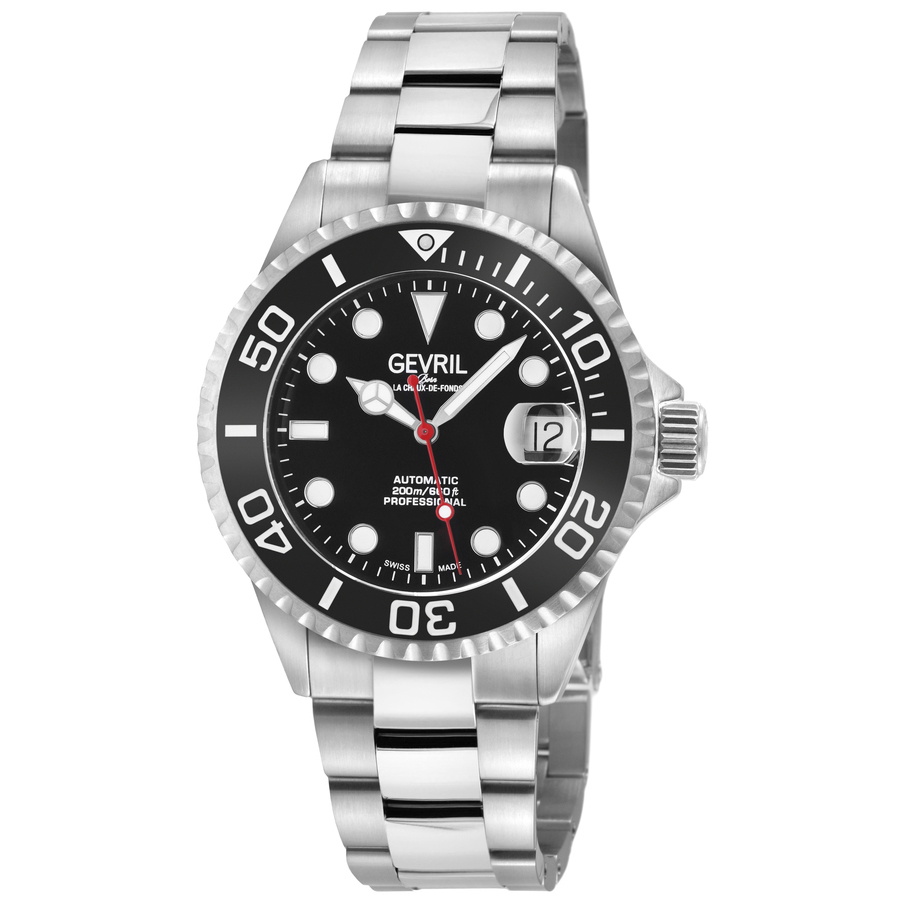 Gevril Wall Street Automatic Black Dial Mens Watch 4760B Gevril