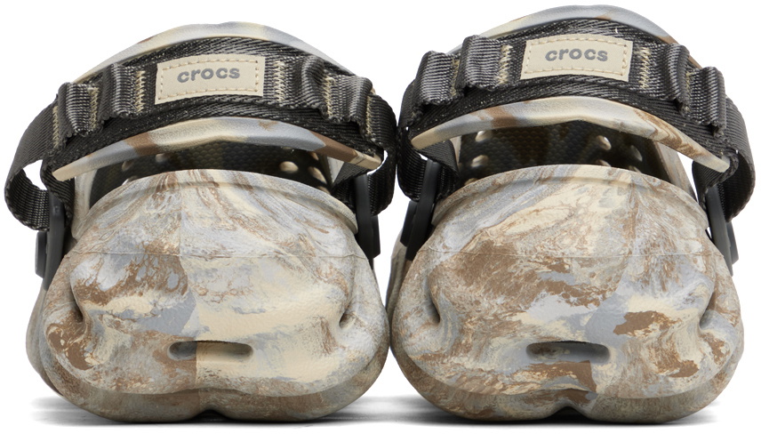 Crocs Off-White & Beige Echo Marbled Clogs Crocs