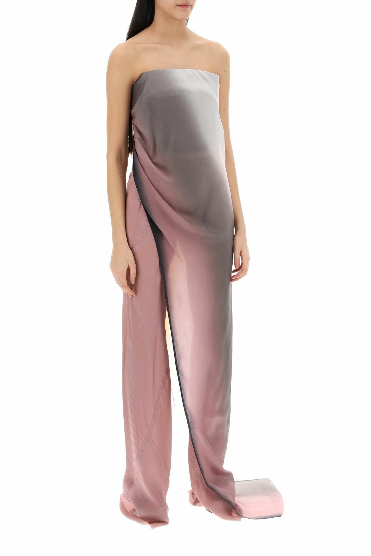 RICK OWENS long strapless top without shoulder Orange Rick Owens