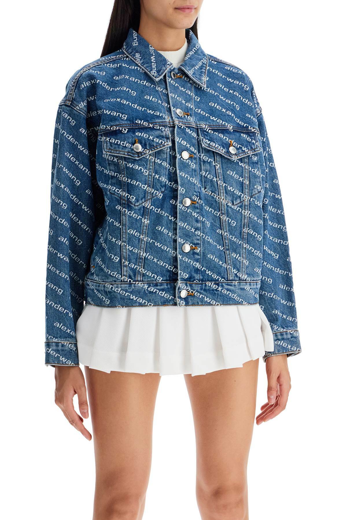 ALEXANDER WANG denim logoed jacket Blue Alexander Wang