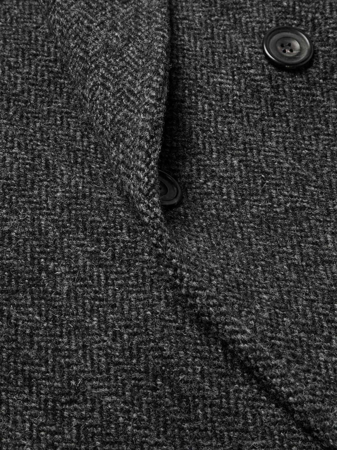Drake's - Double-Breasted Herringbone Wool Coat - Gray Drake's