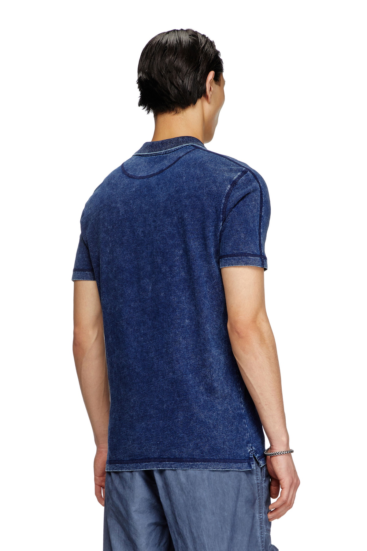 Diesel Denim-look polo shirt - Polos Mens in Blue Diesel