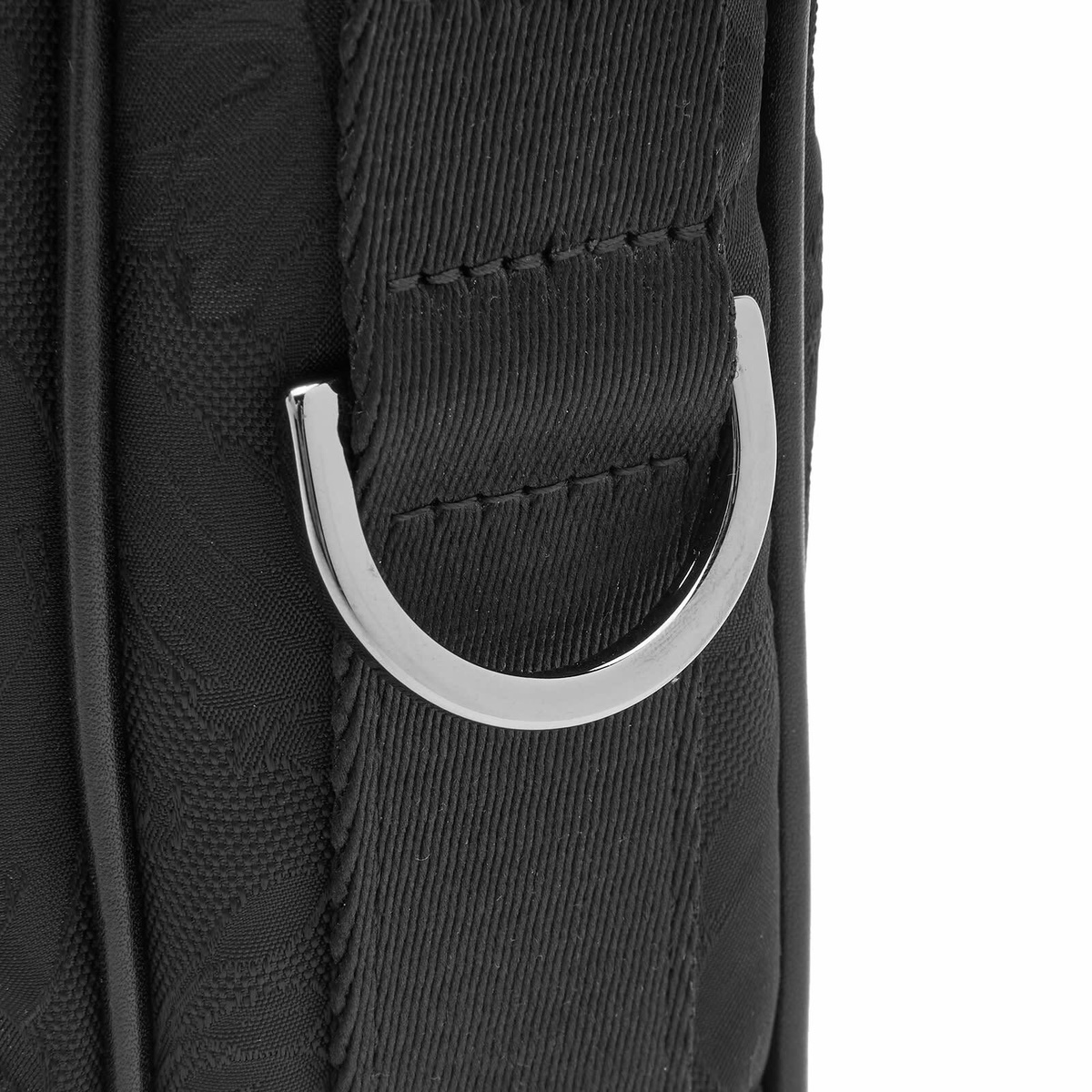 Versace Men's Nylonn Baroque Side Bag in Black Ruthenium Versace