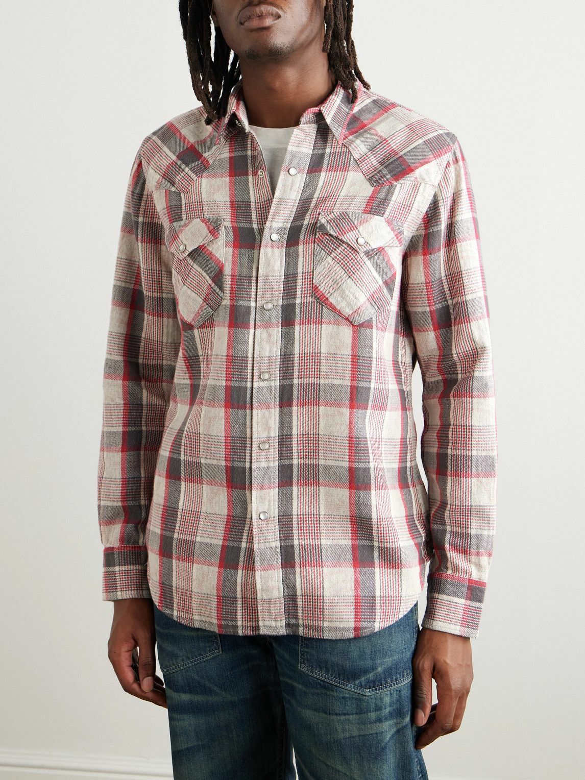 RRL - Buffalo Checked Cotton-Flannel Shirt - Red RRL