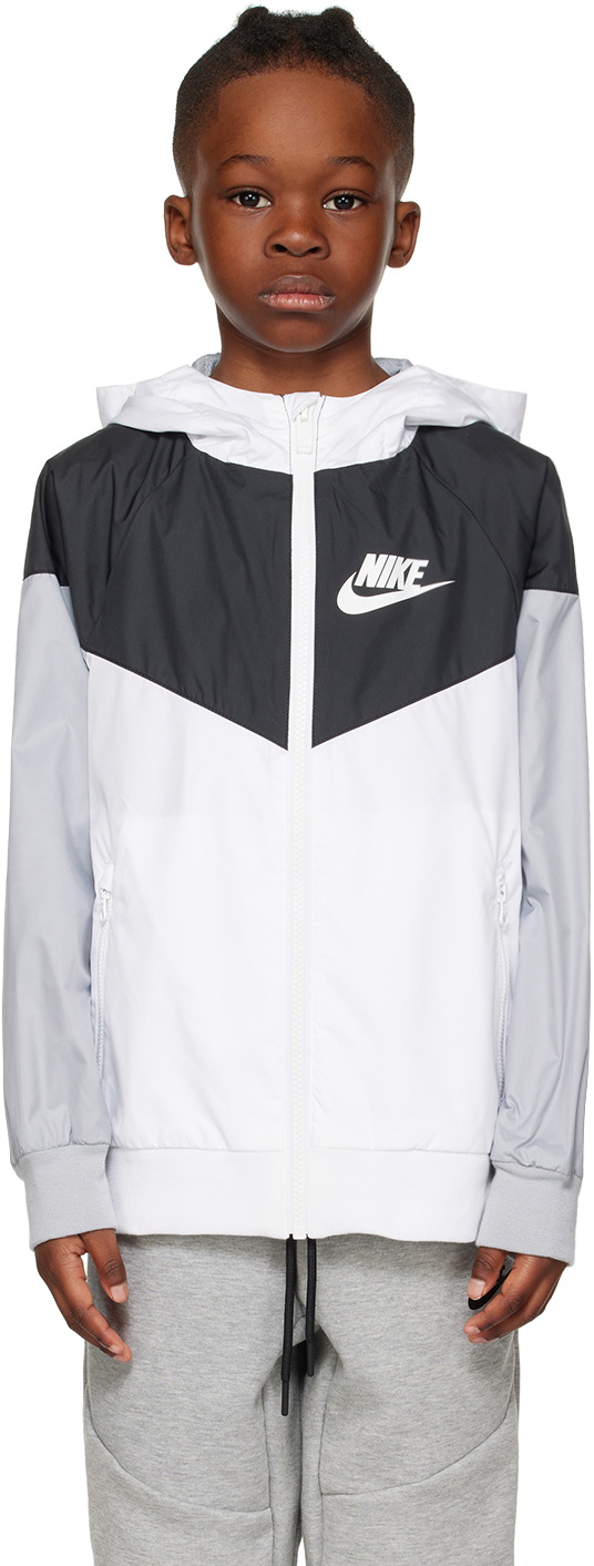 Nike Kids White Windrunner Big Kids Jacket Nike
