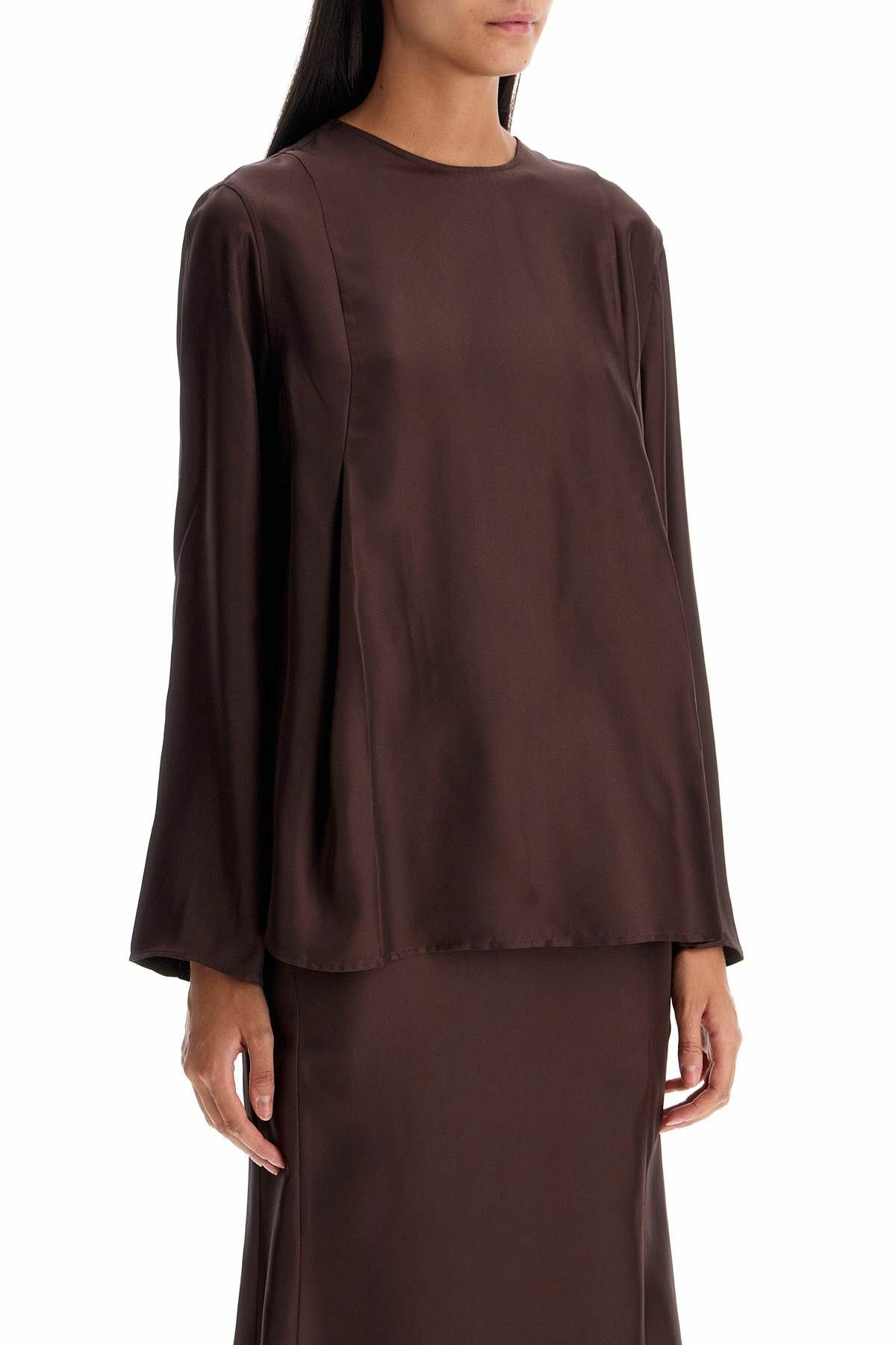 LOULOU STUDIO silk adalyn blouse Brown Loulou Studio