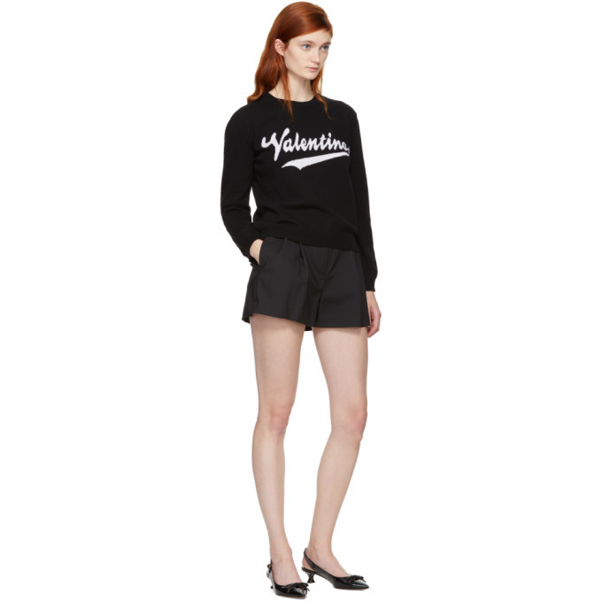 Valentino Black Cashmere Writing Logo Pullover Valentino