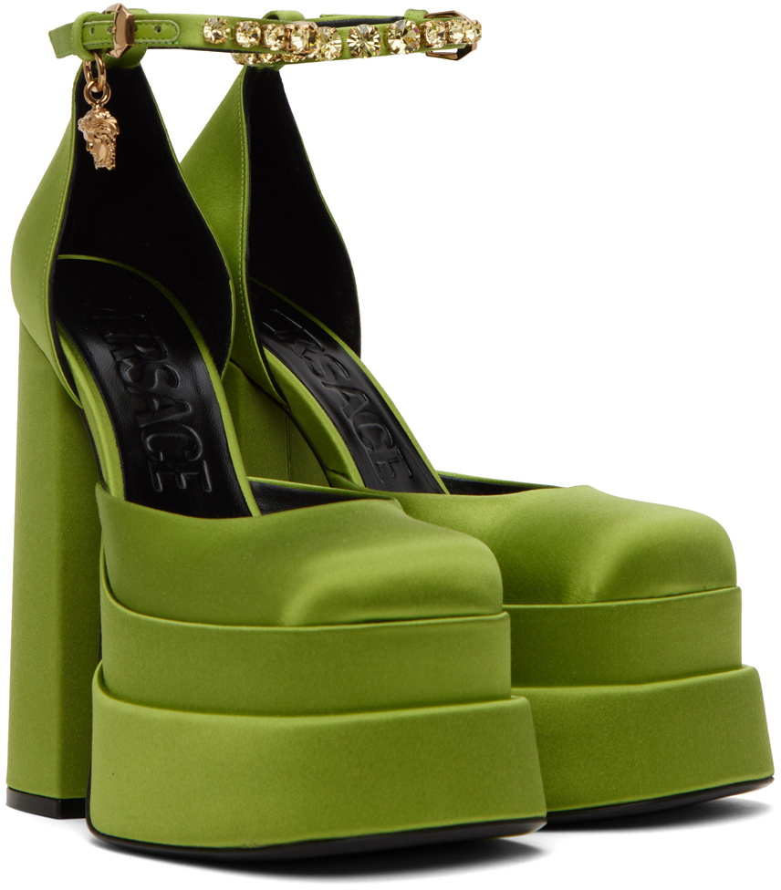 Versace Green Medusa Aevitas Heels Versace